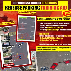 Driving Instructor Teaching Aid TWIN PACK - Reverse Bay Parking Tuition ...