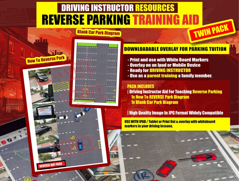 Driving Instructor Teaching Aid TWIN PACK - Reverse Bay Parking Tuition ...