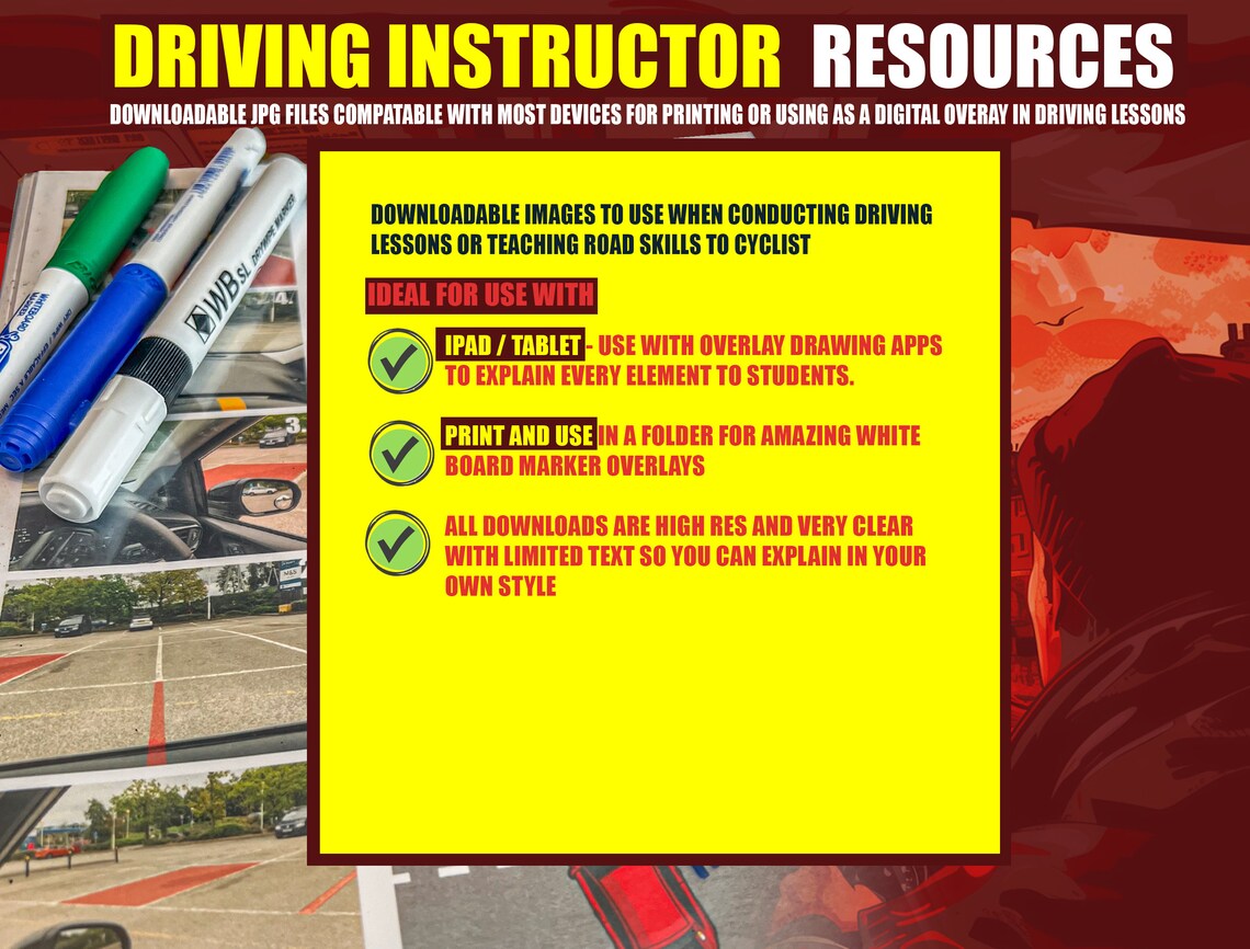 Driving Instructor Teaching Aid TWIN PACK - Reverse Bay Parking Tuition ...