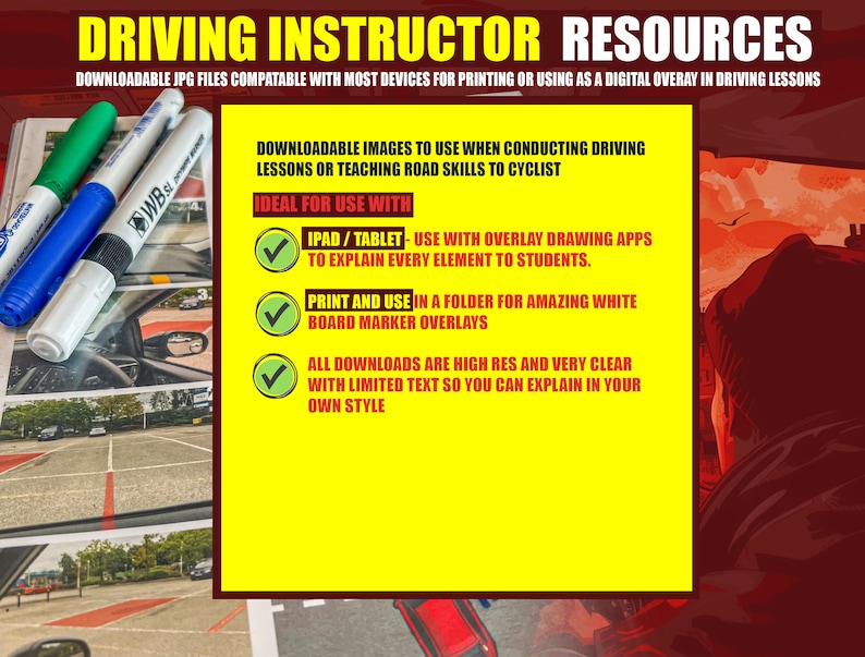 Driving Instructor Teaching Aid TWIN PACK - Reverse Bay Parking Tuition ...