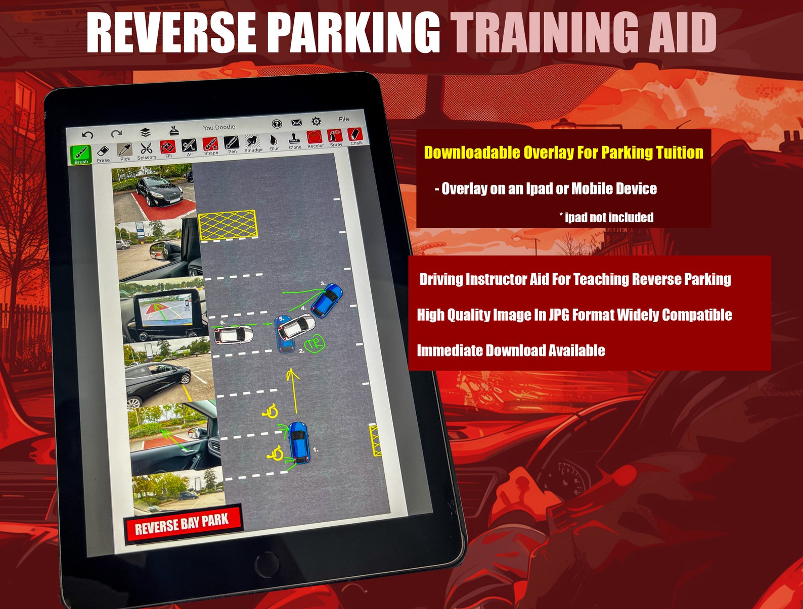 Driving Instructor Teaching Aid TWIN PACK - Reverse Bay Parking Tuition ...