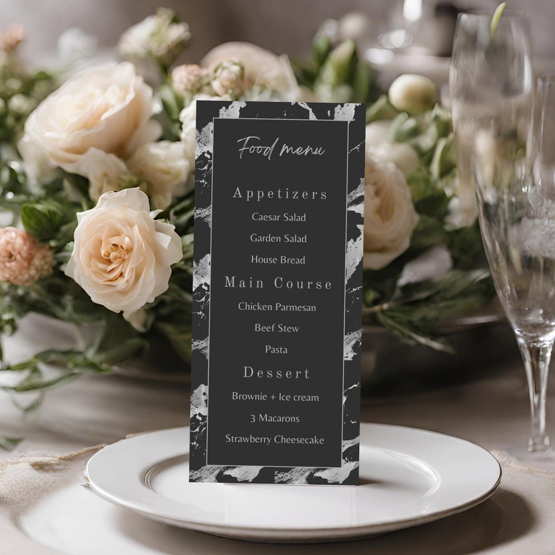 Wedding Food Menu Canva Template Editable Food Menu Template Wedding ...
