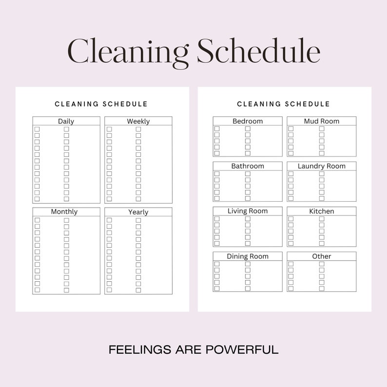 Minimalistic Fillable Cleaning Schedule Printable Digital - Etsy