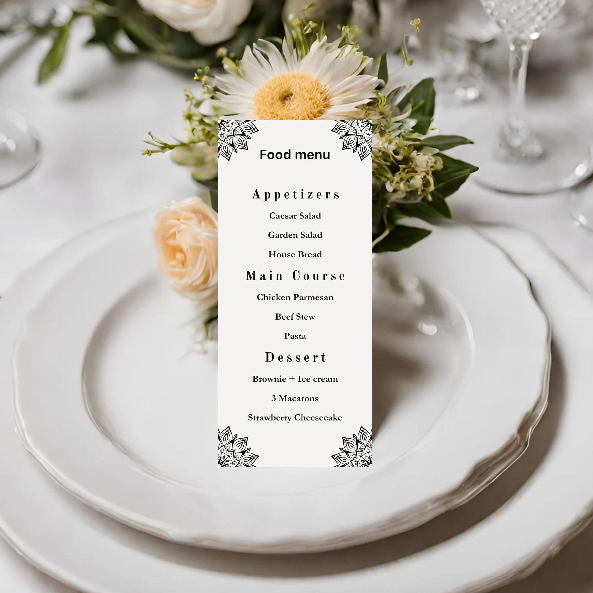 Wedding Food Menu Canva Template Editable Food Menu Template Wedding ...
