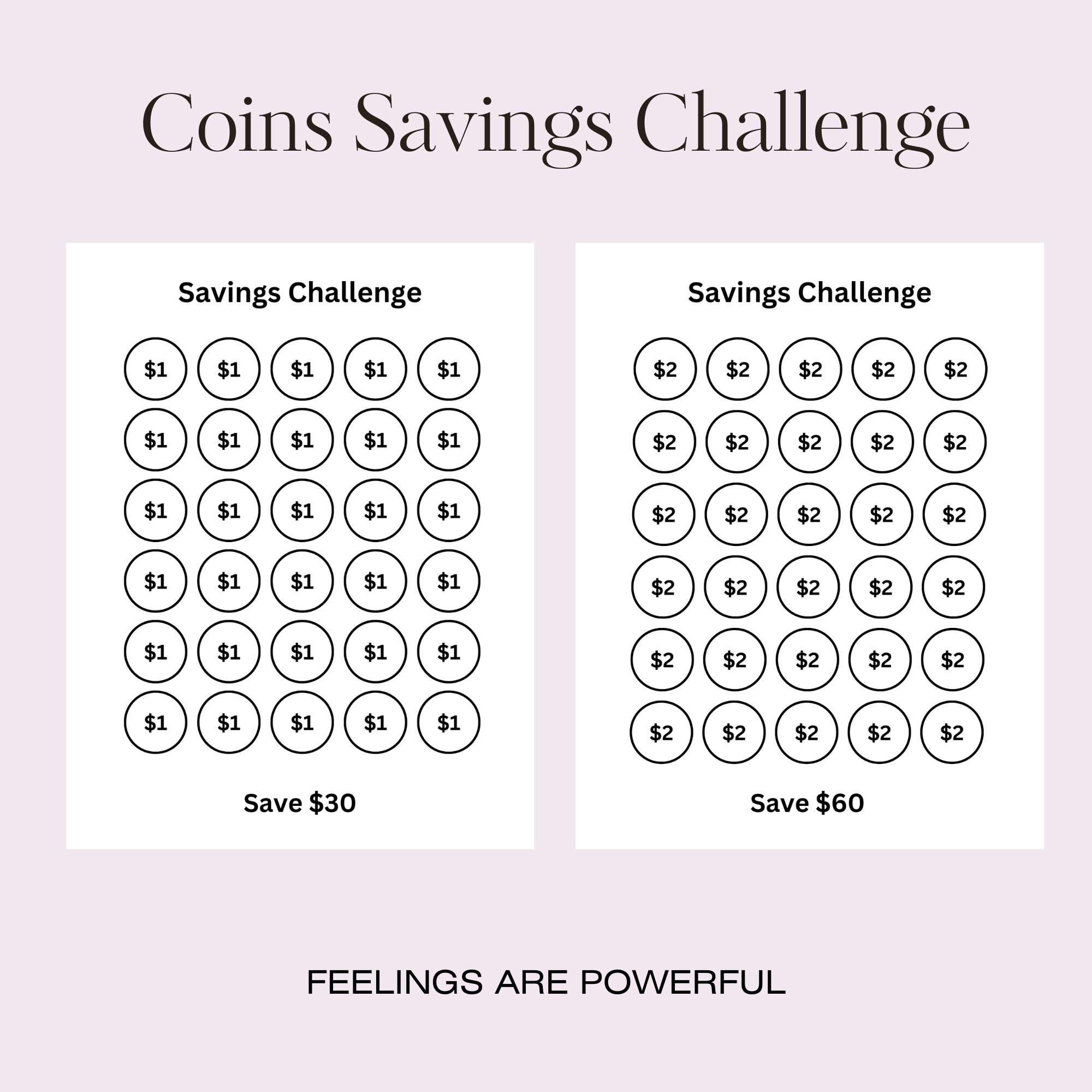 Coins Saving Challenge Printable Digital Download - Etsy