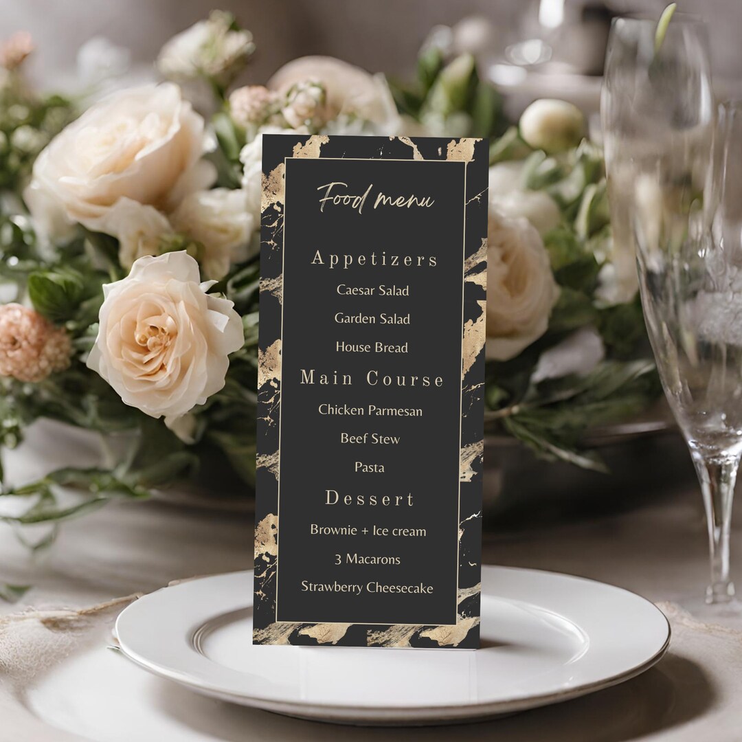 Wedding Food Menu Canva Template Editable Food Menu Template Wedding ...