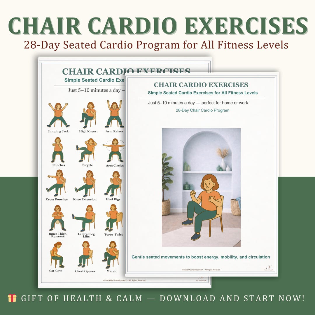 Chair Cardio Exercise Program | 28-day Seated Workout (PDF Download) - Etsy