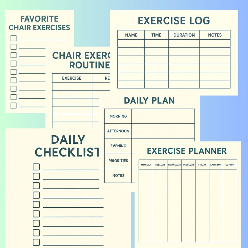 Chair Exercises for Seniors and Beginners | Printable Workout Chart for ...