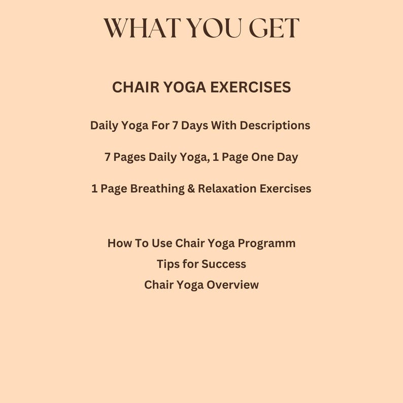7-day Chair Yoga Printable With Step-by-step Instructions | Daily ...