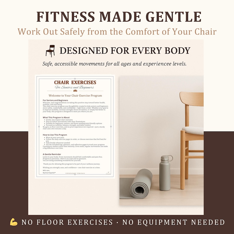 Full Body Chair Exercises for Seniors and Beginners, Workout, Easy Home ...