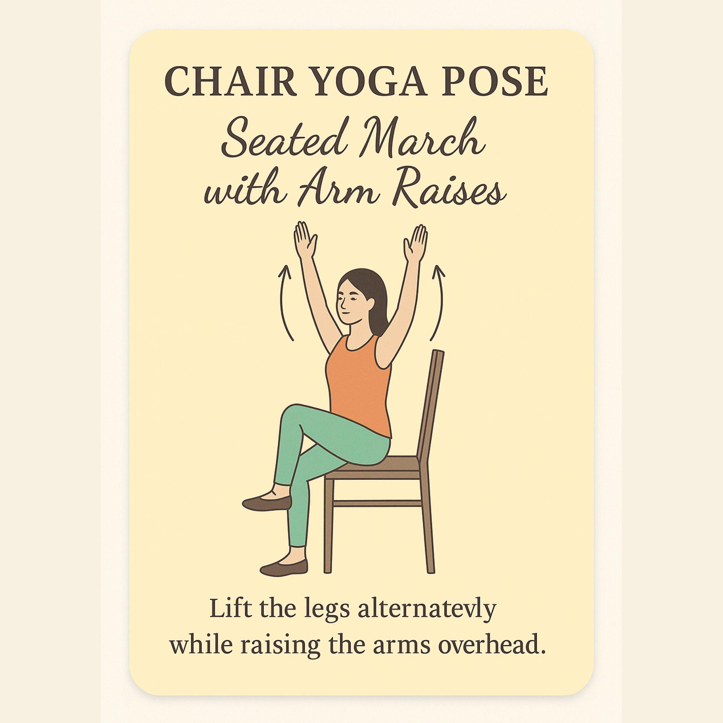 Chair Yoga Poses: Illustrated Cards for Seniors & Beginners (printable ...