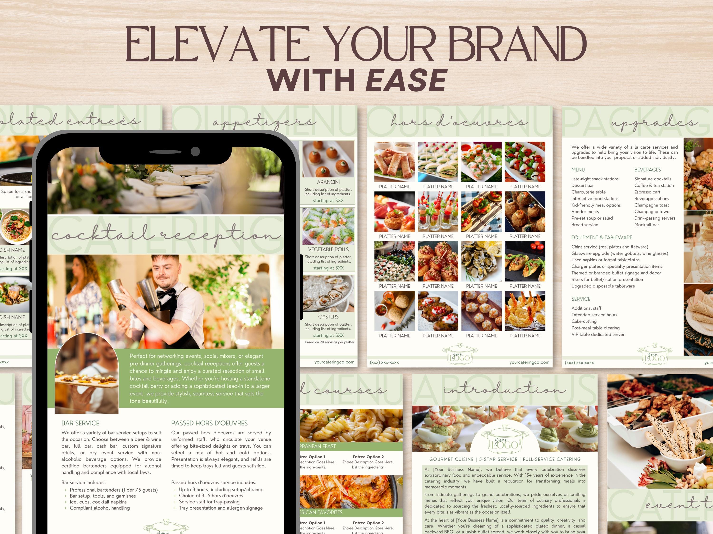 Catering Menu Template: Packages, Portfolio, Menus, Price Lists ...