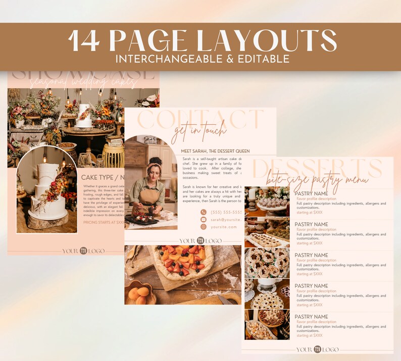 Editable Dessert Menu and Order Form Template, Canva Template for Menus ...