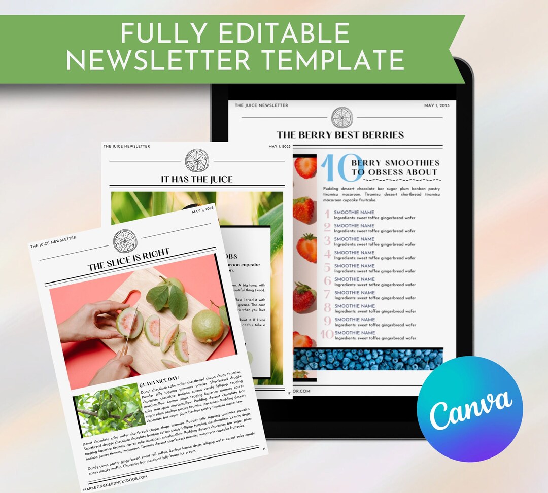 Editable Publication Template, Canva Template for Newsletter, Magazine ...