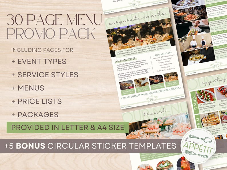 Catering Menu Template: Packages, Portfolio, Menus, Price Lists ...