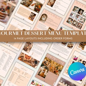 Editable Dessert Menu and Order Form Template, Canva Template for Menus ...