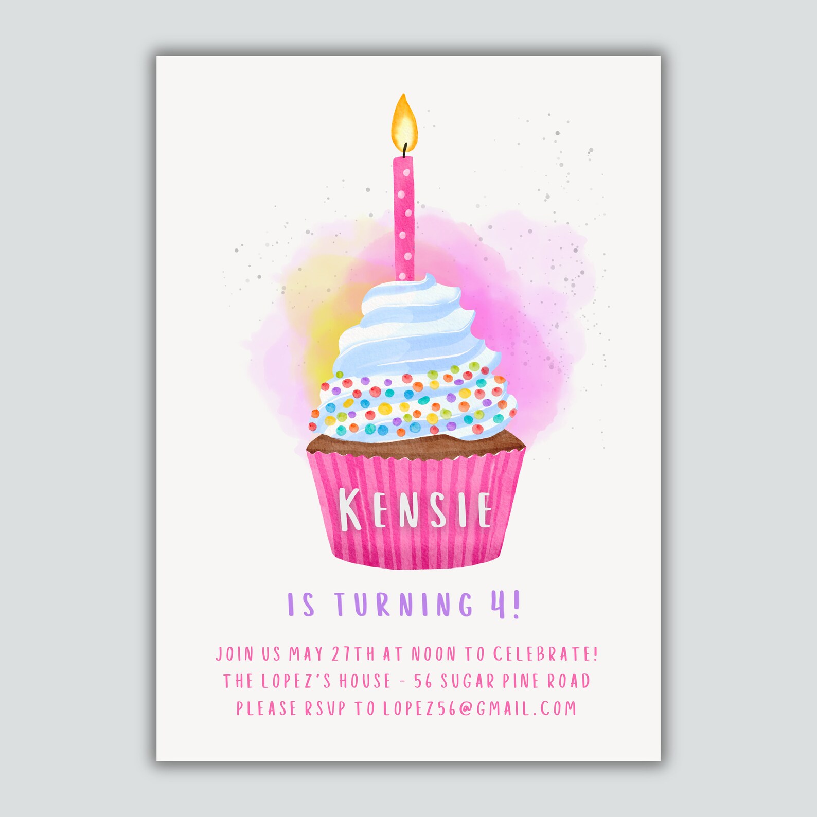 Cupcake Birthday Party Invitation Customized Digital Download - Etsy