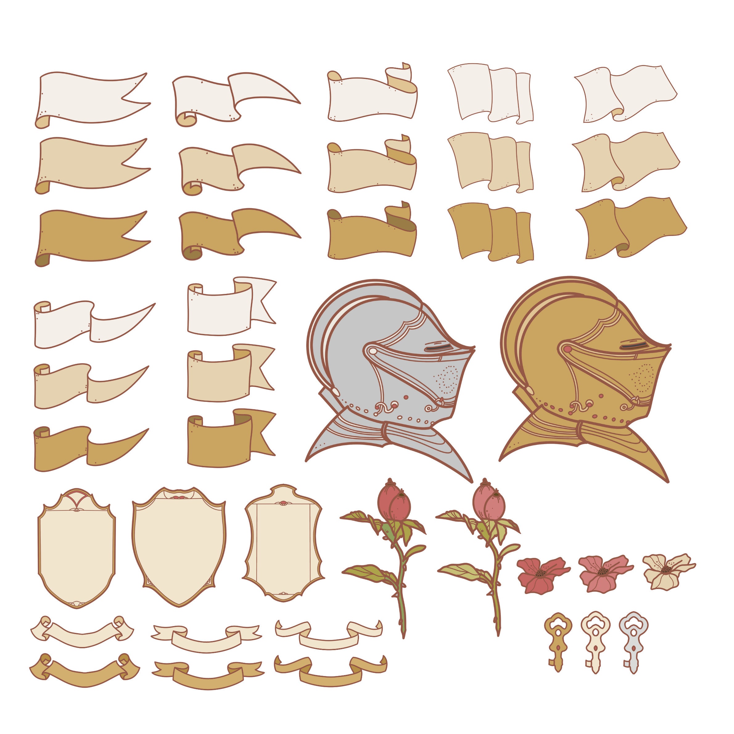 90 Pastel Fantasy Medieval Knight DIGITAL GOODNOTES Planner Stickers ...