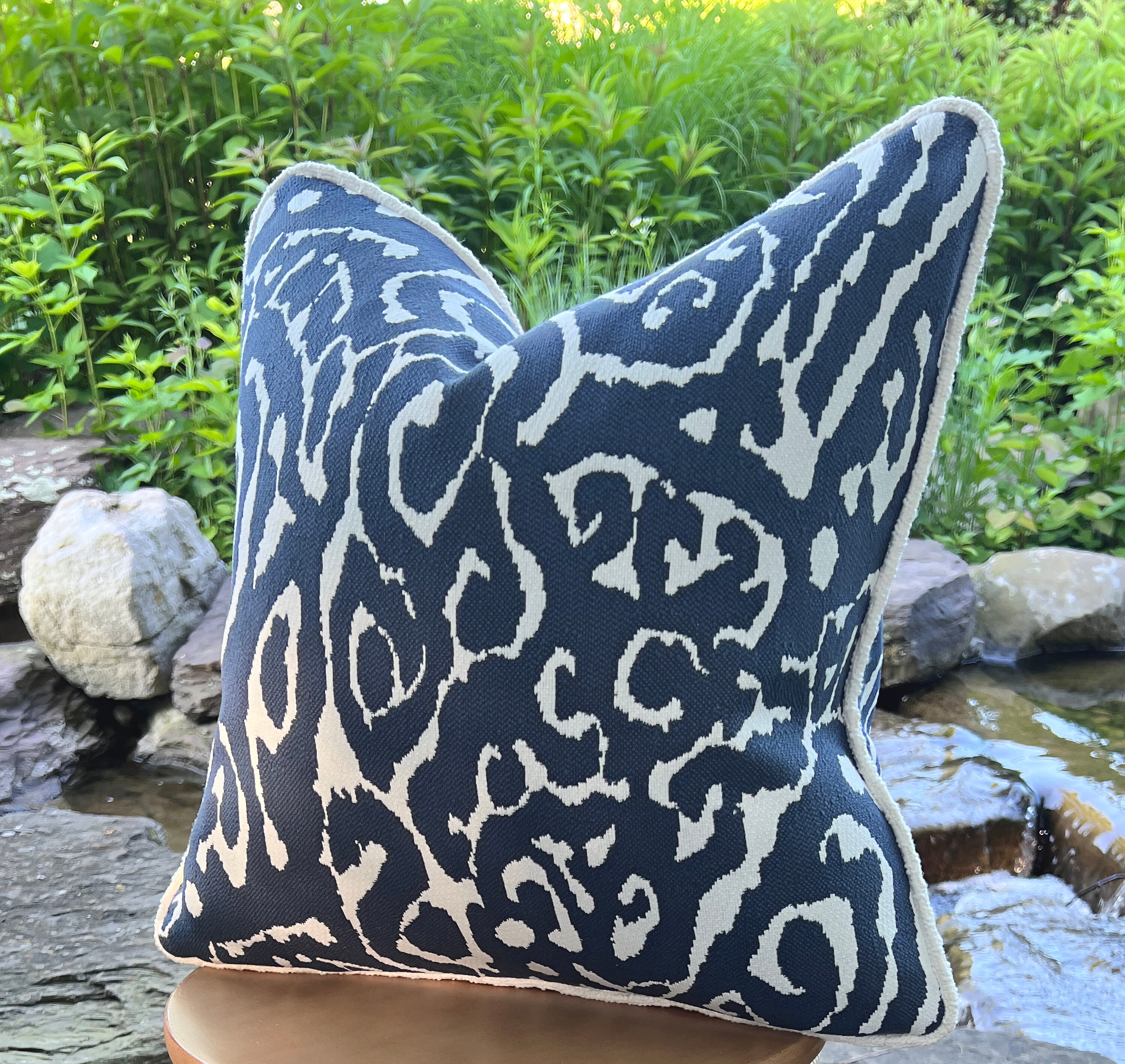 Navy Outdoor Pillow Indoor Outdoor Mod Pillow Cover - Etsy