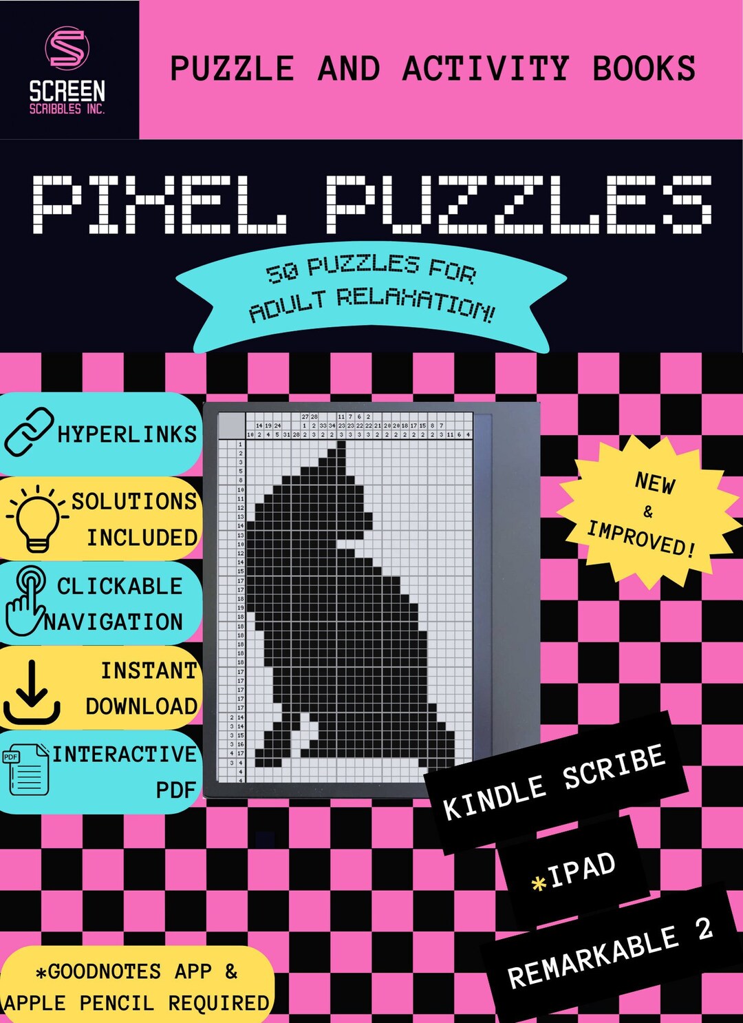 Pixel Puzzles Picross Griddlers Nonograms Japanese Crossword 50 New ...