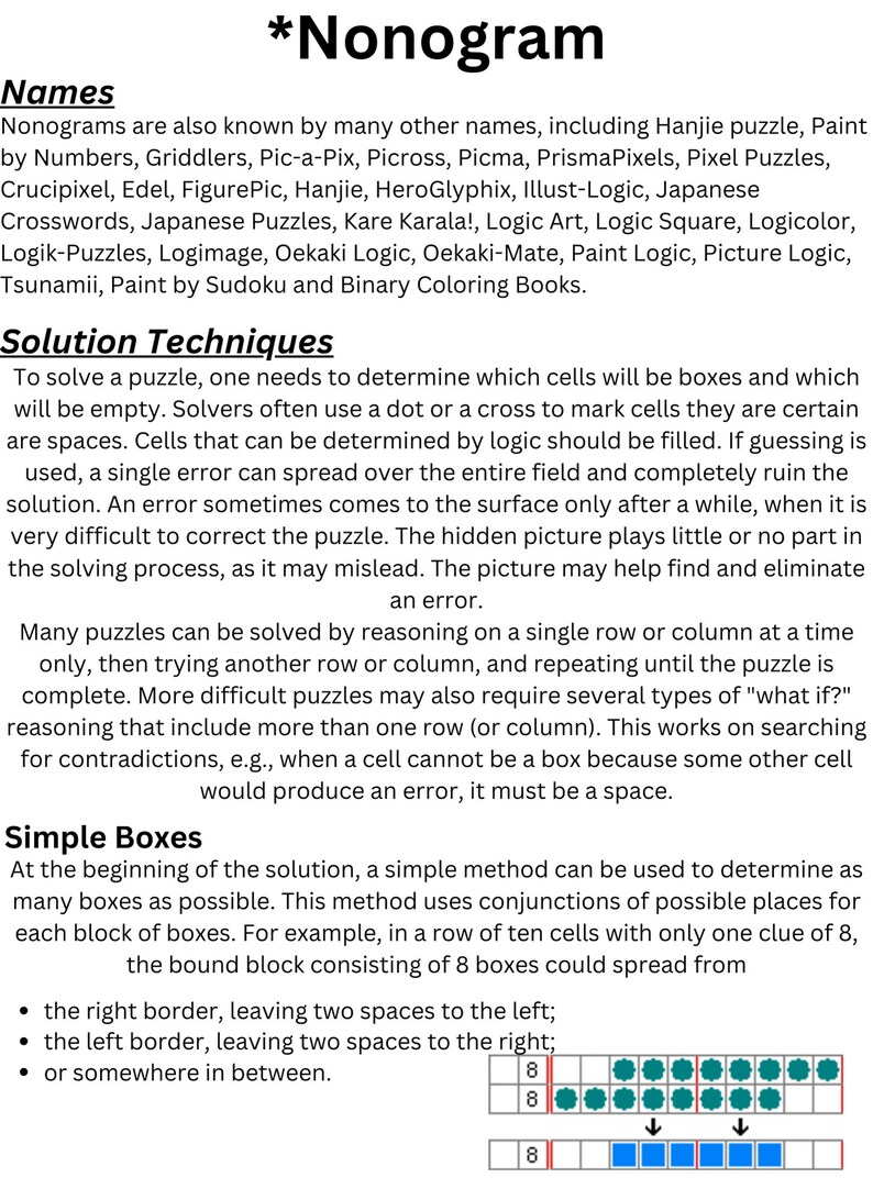50 Intermediate Nonogram | Picross | Griddlers | Pixel Puzzle ...