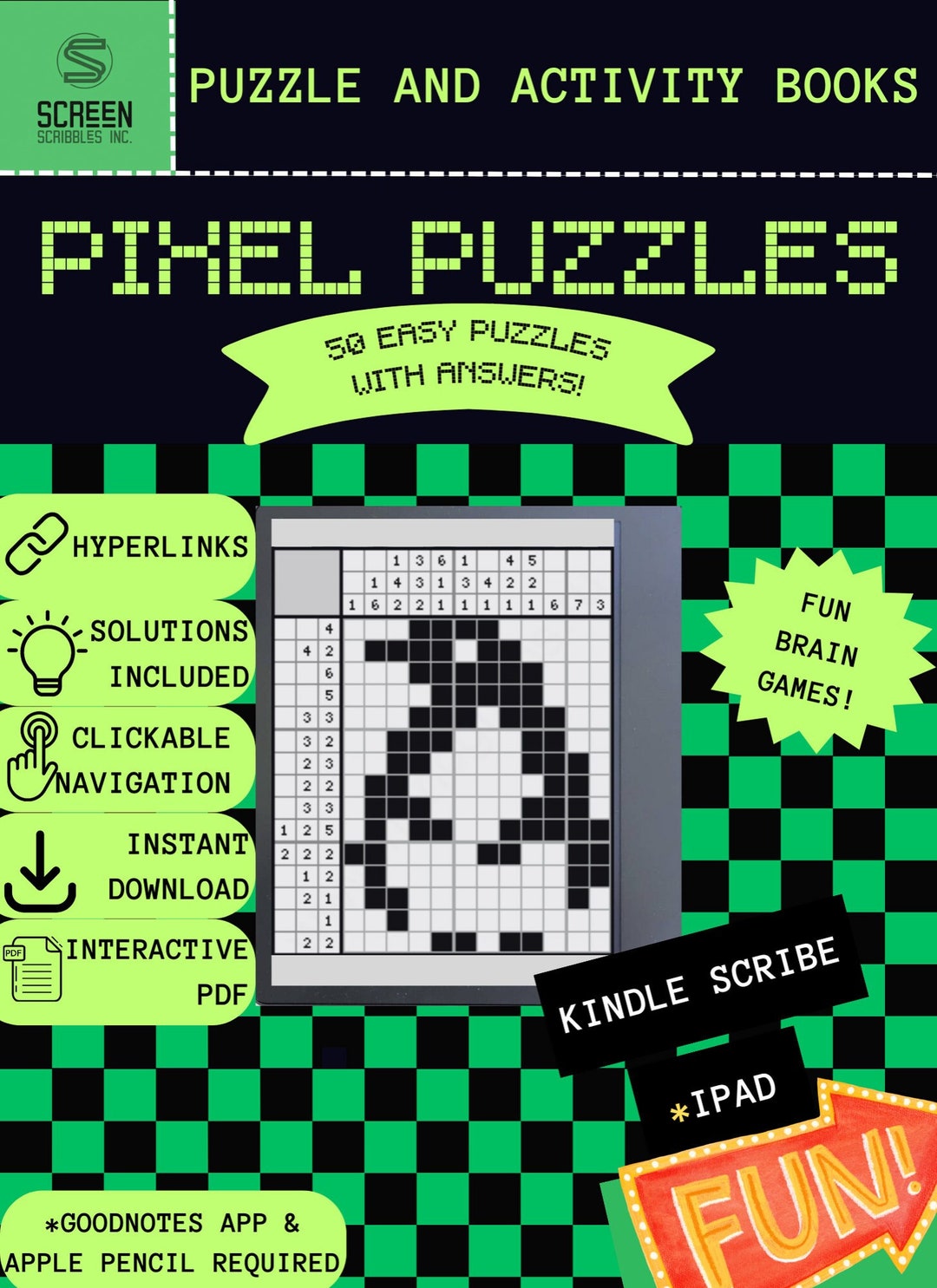 Nonogram | Picross | Griddlers | Pixel Puzzle | Japanese Crossword | 50 ...