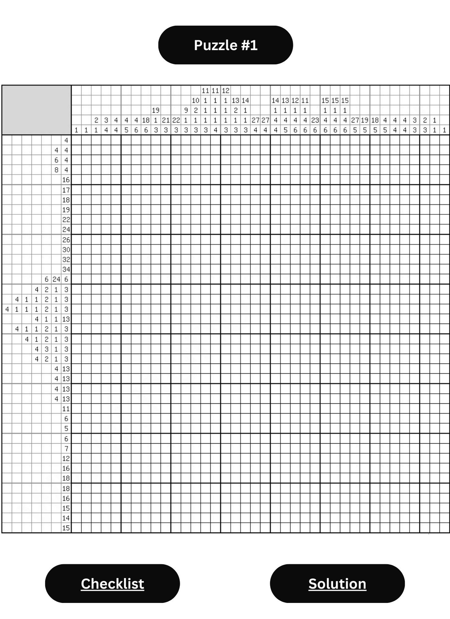 50 Intermediate Nonogram Picross Griddlers Pixel Puzzle - Etsy