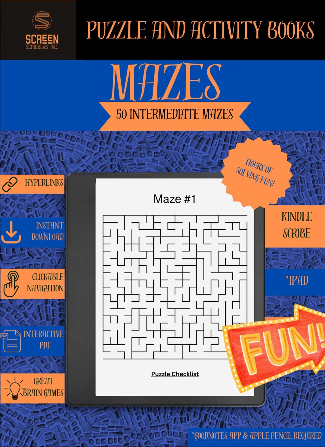 50 Intermediate Mazes for Kindle Scribe, iPad - Etsy