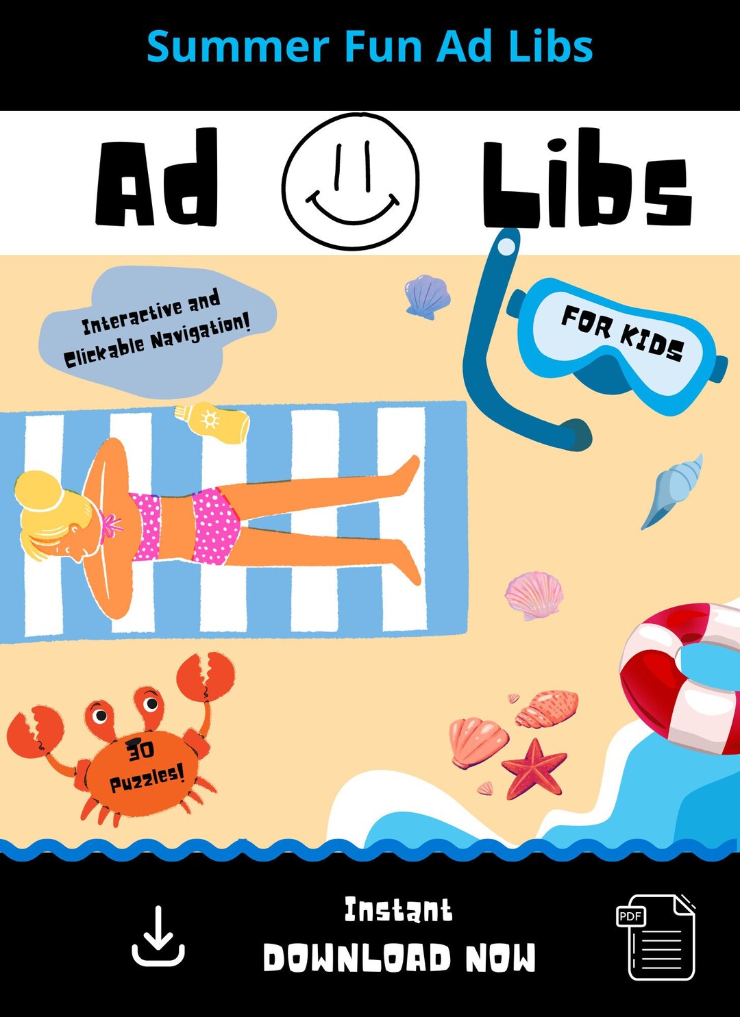 Summer Fun Ad Libs for Kids! Kindle Scribe| iPad - Etsy