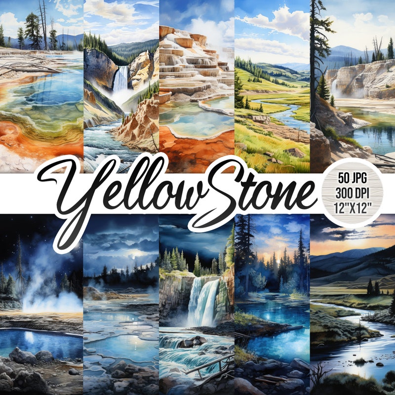 Yellowstone National Park Scrapbook Paper - Etsy