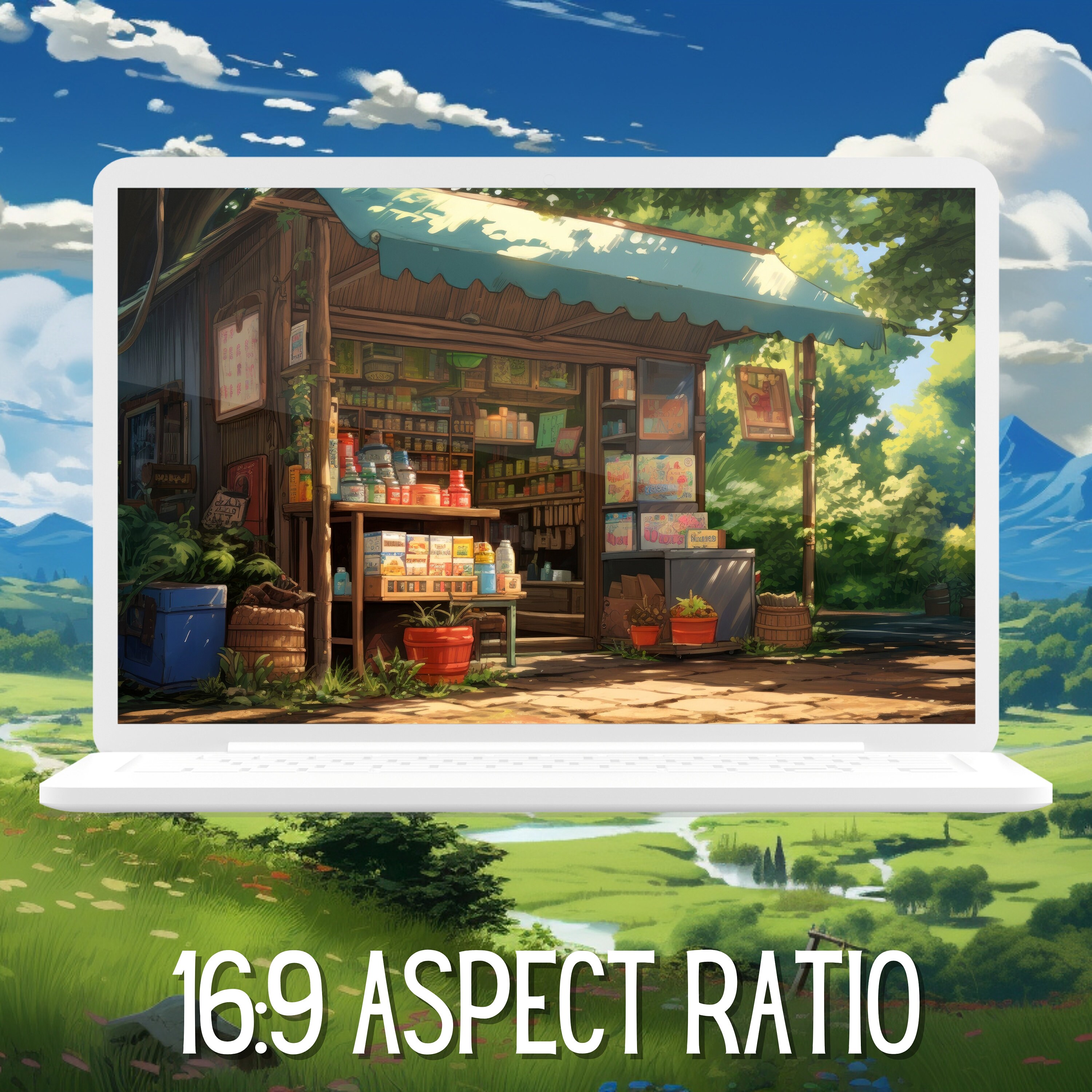12 Japanese Shops Wallpaper Bundle, Studio Ghibli, Desktop Wallpaper ...