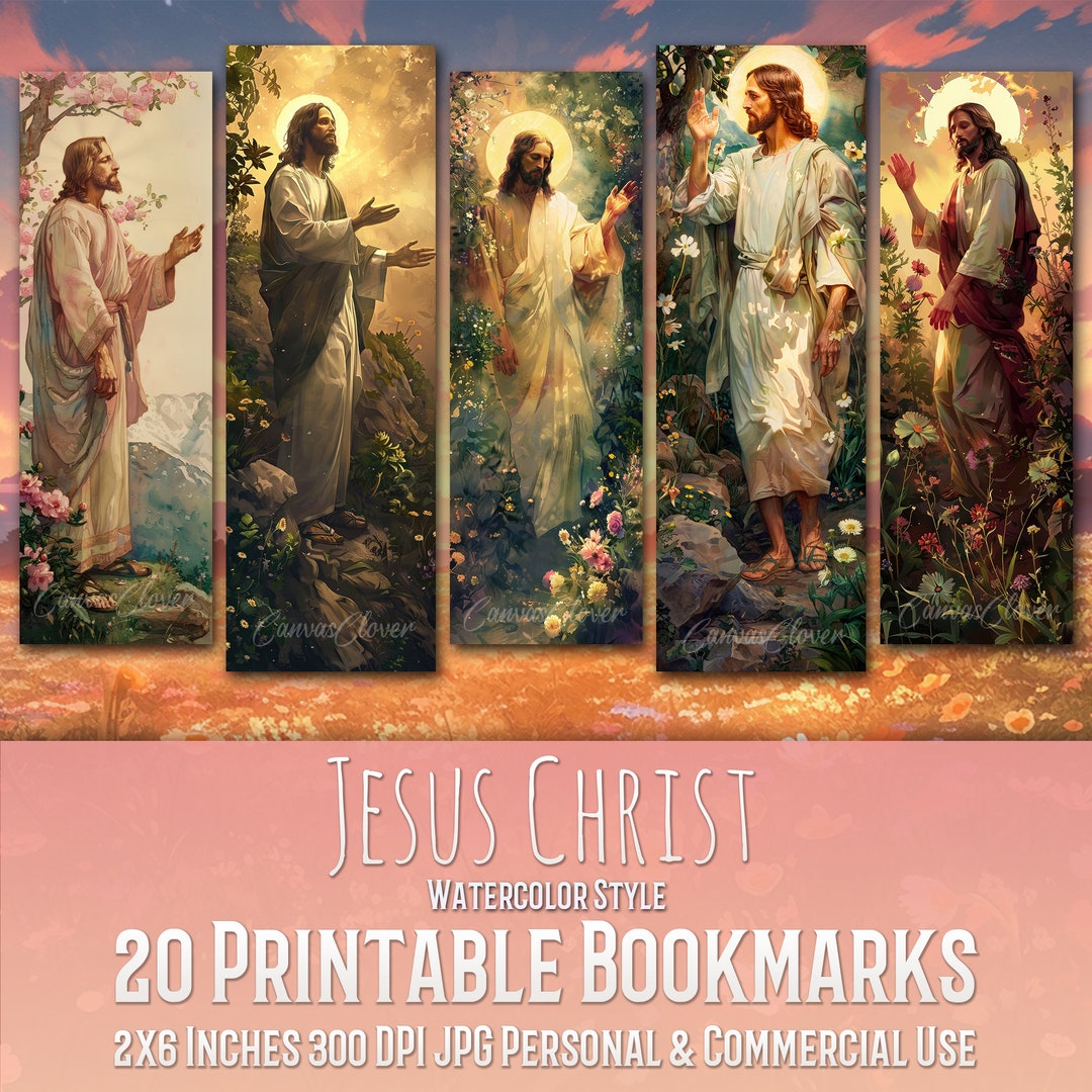 20 Jesus Christ Bookmark Bundle, Sublimation Design, Religious ...