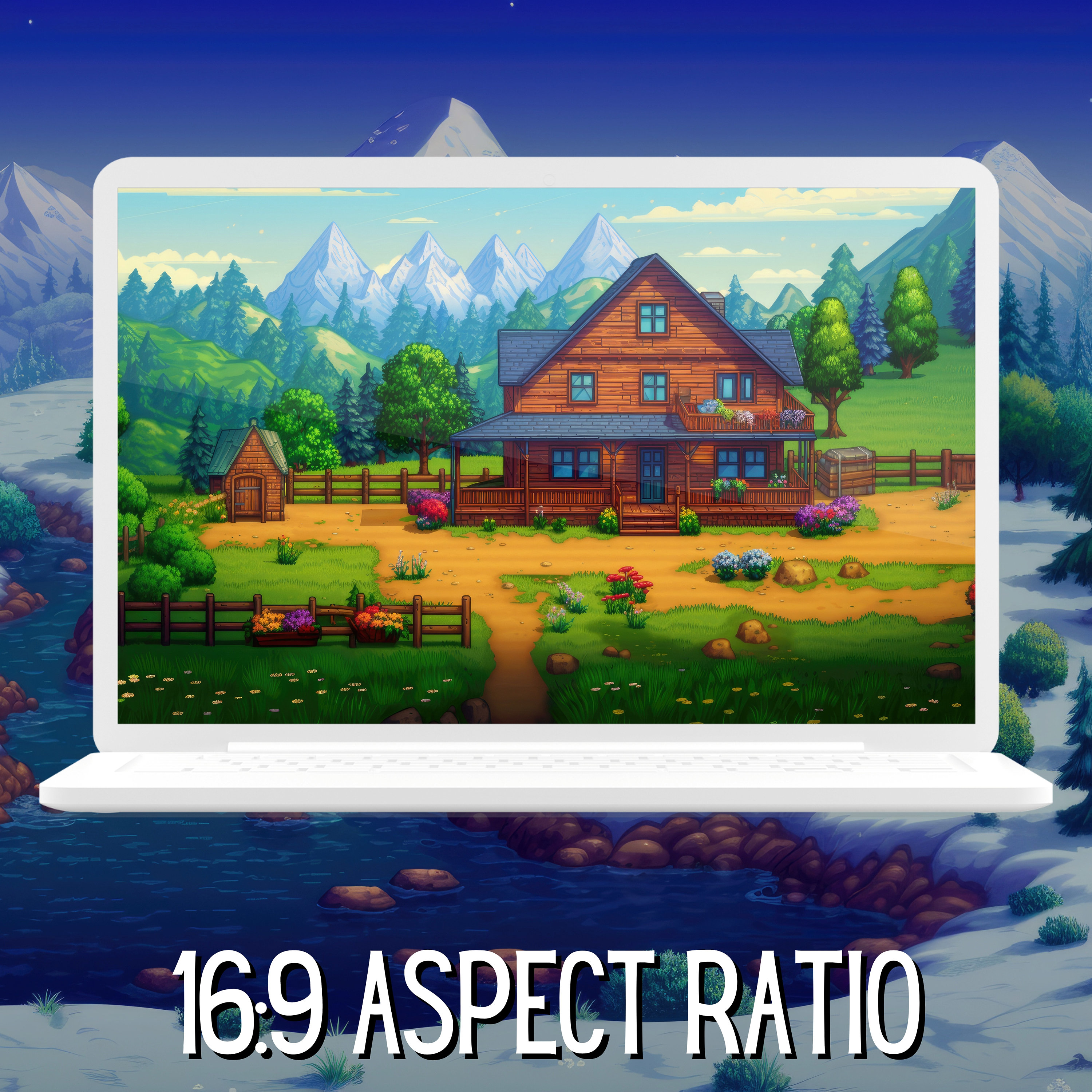 12 Stardew Valley Landscape Wallpaper Bundle Game Wallpaper Gift Summer ...