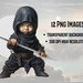 12 Baby Ninjas Bundle, Watercolor Cute Ninjas, Digital Art, Japanese ...