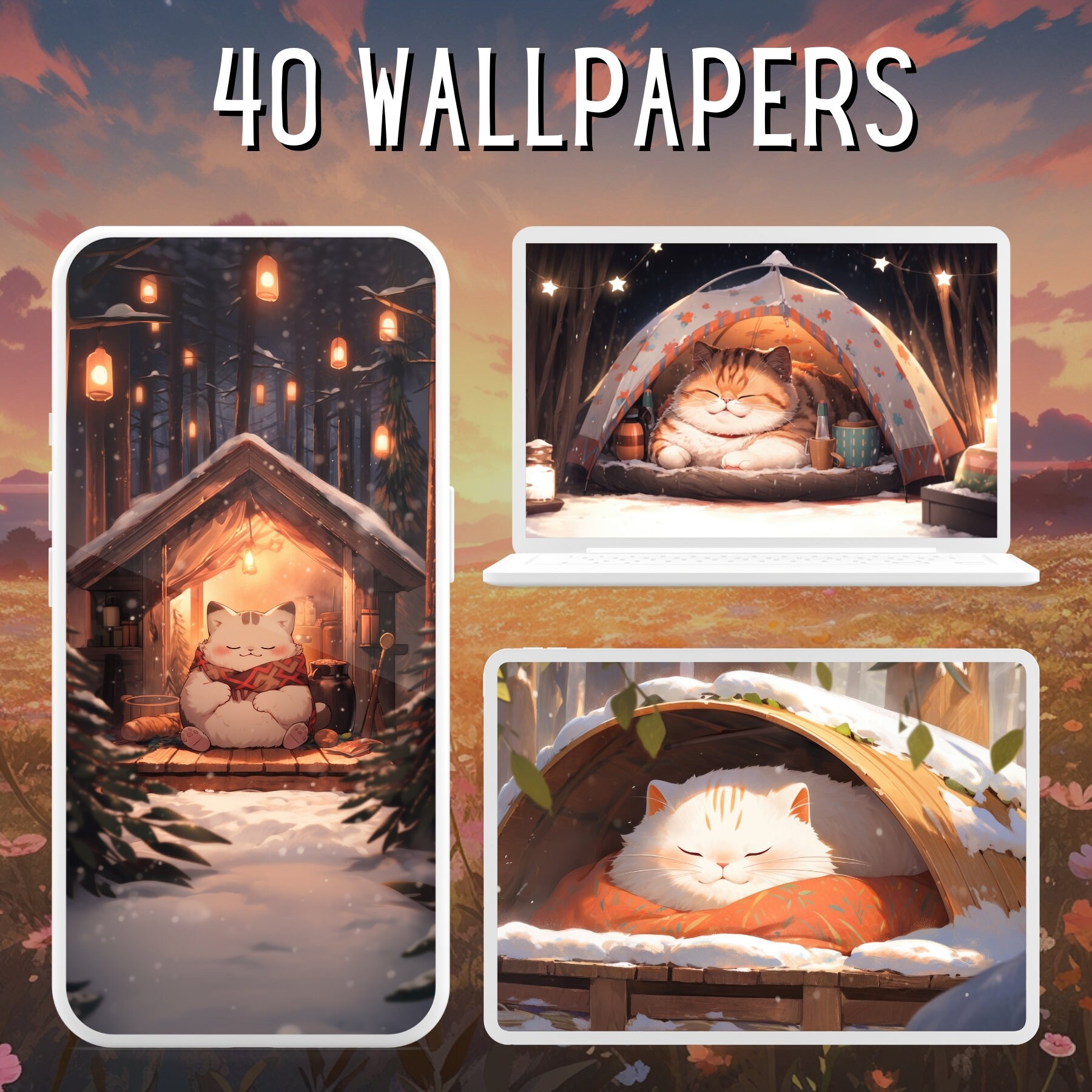 40 Cute Kawaii Chubby Cat Wallpaper Bundle Kitten Background Desktop ...