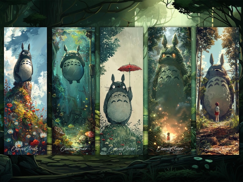 20 Studio Ghibli Styled Bookmark Bundle, Sublimation Design, Bookmark ...