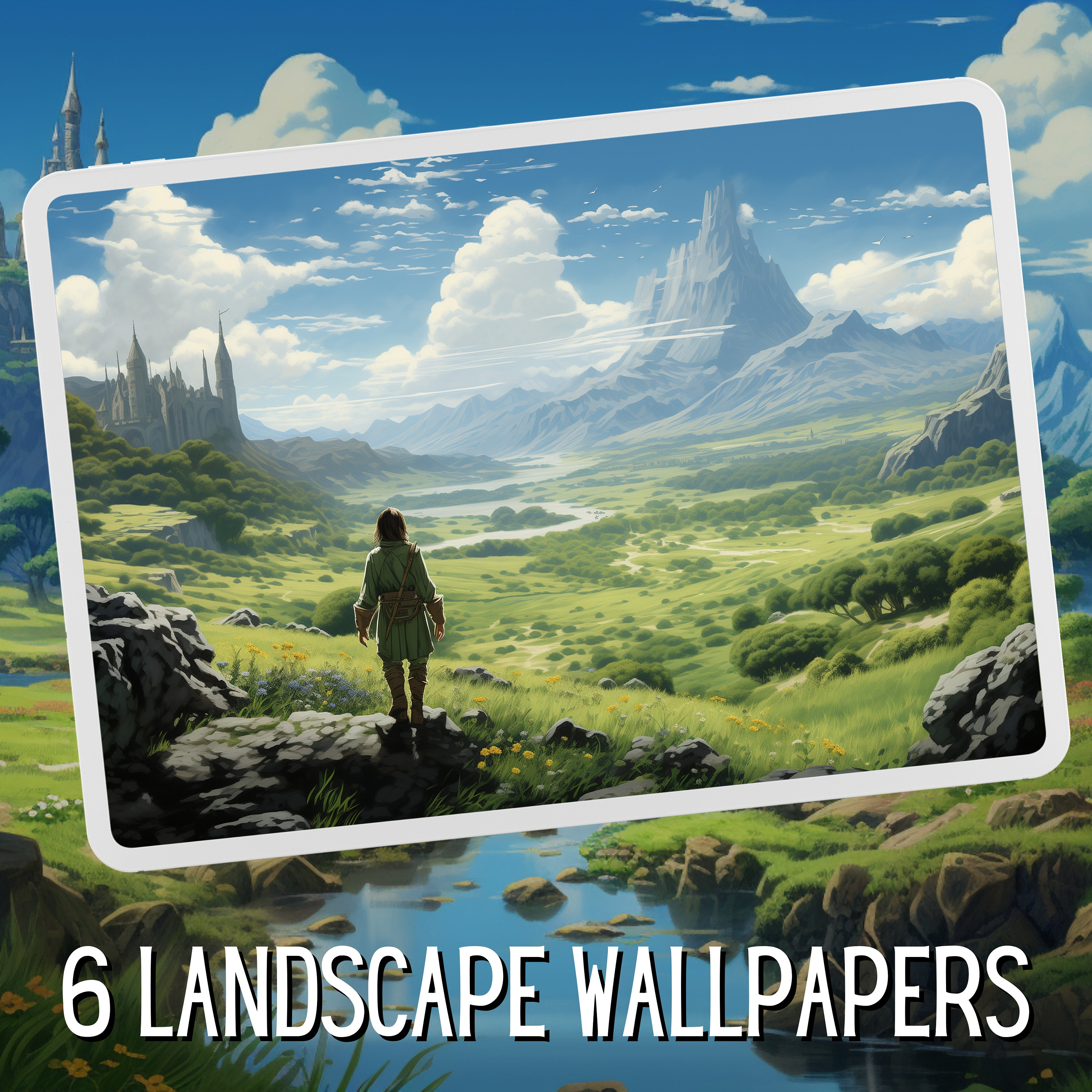 12 Hobbit Landscape Wallpaper Bundle Fantasy Wallpaper Summer Clipart ...