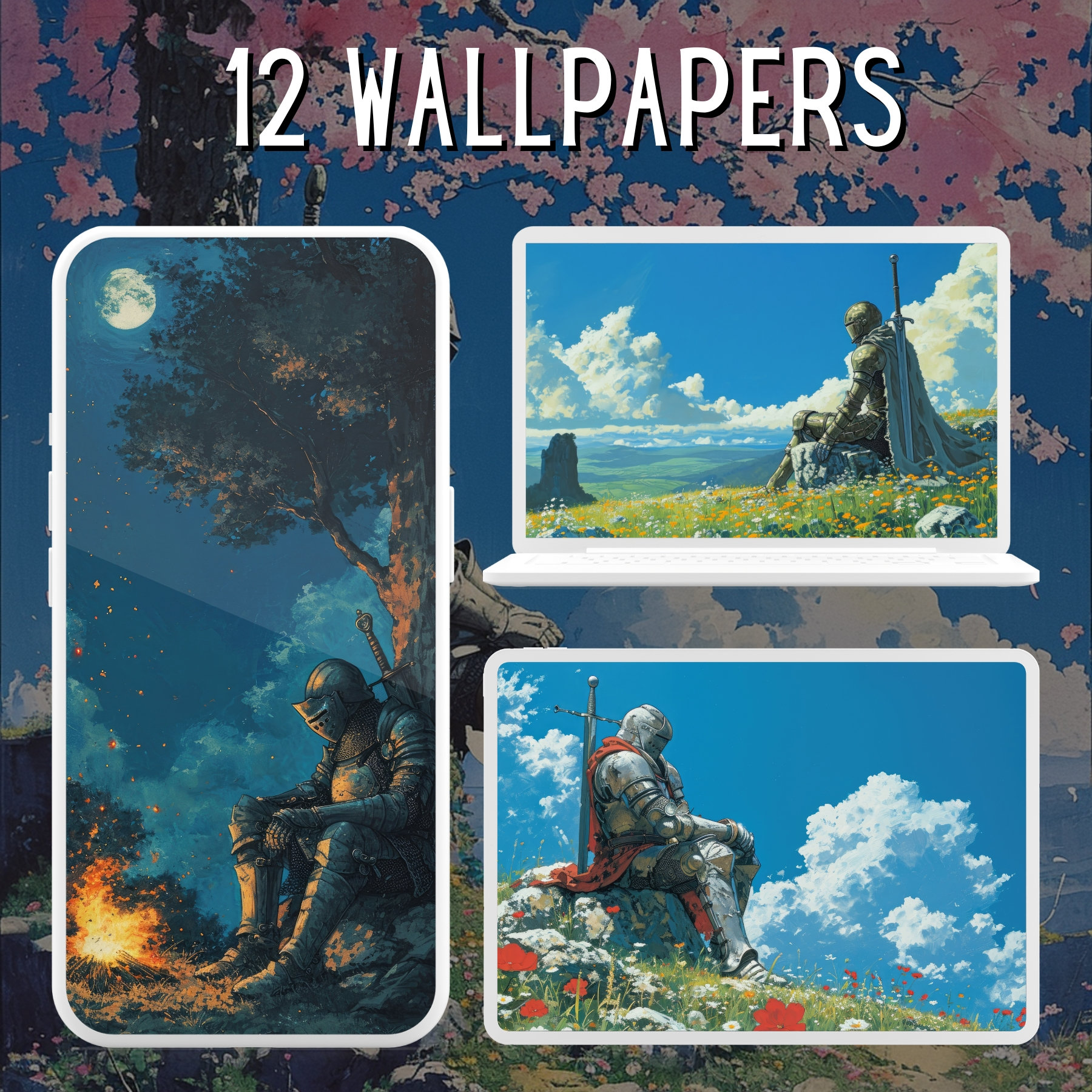 12 Vintage Resting Knights Wallpaper Bundle Wallpaper Vintage Desktop ...