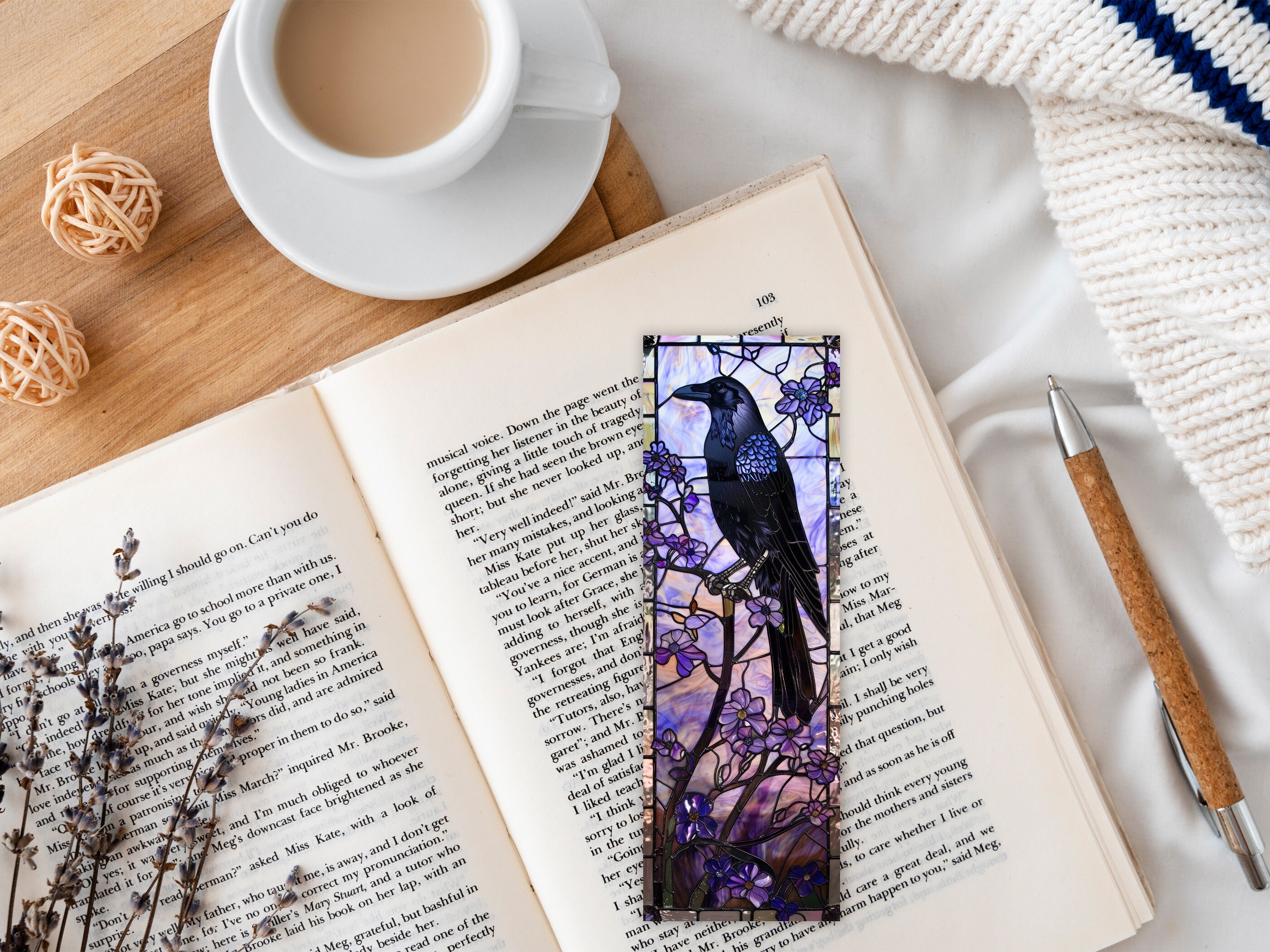 Stained Glass Crow Bookmarks, Gothic Art, JPG Bundle (digital Download ...