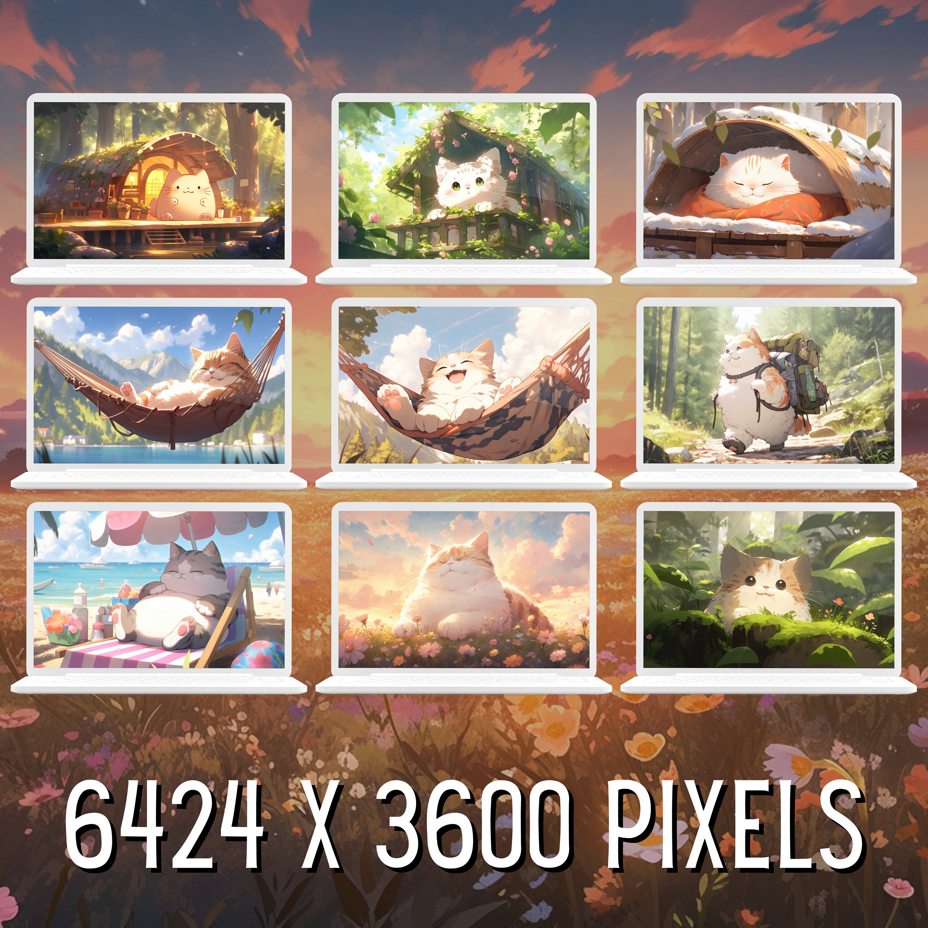 40 Cute Kawaii Chubby Cat Wallpaper Bundle Kitten Background Desktop ...