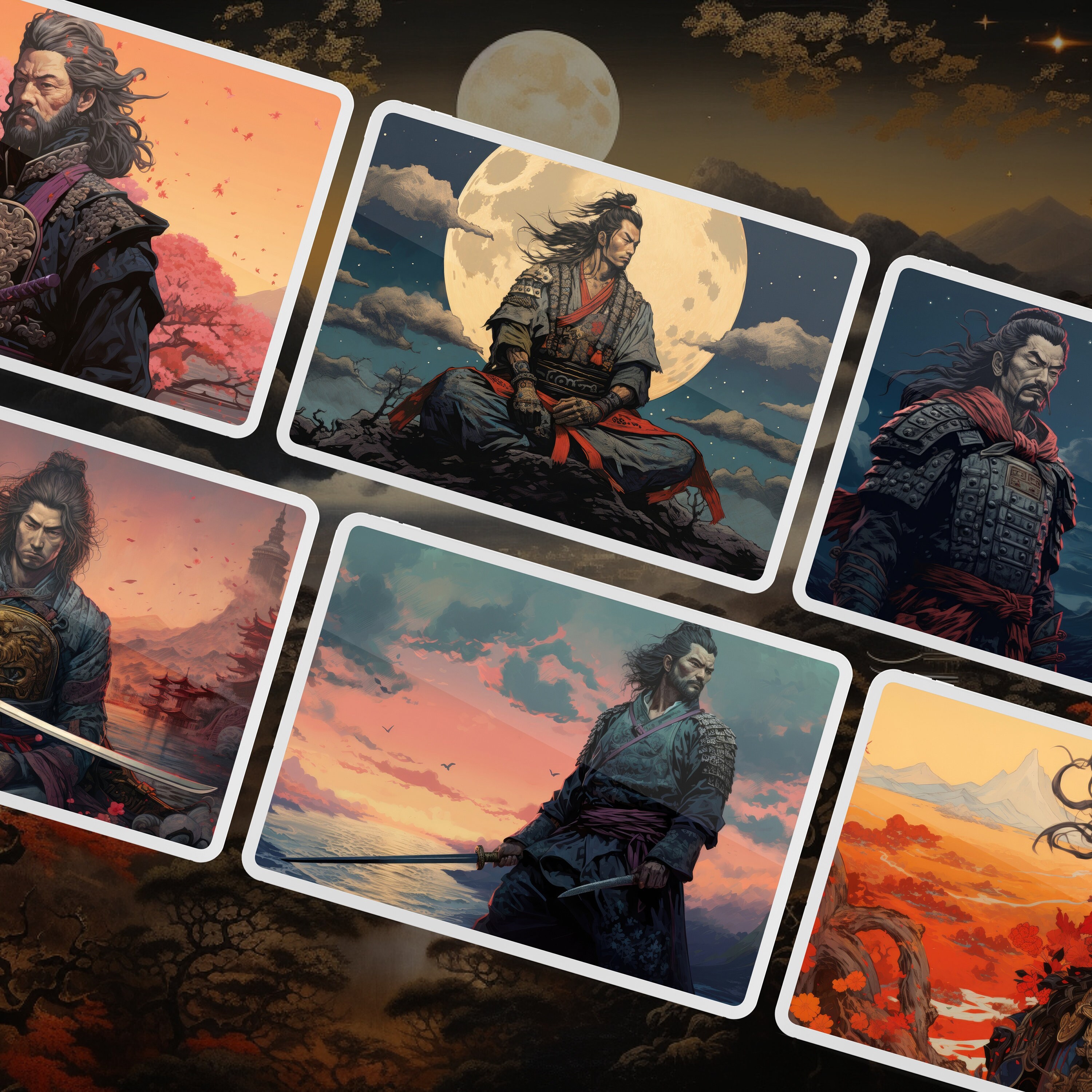 12 Male Japanese Samurai Wallpaper Bundle Wallpaper Clipart Desktop ...