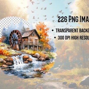 Autumn Watercolor Clipart Bundle - 226 PNG Images, Instant Download ...