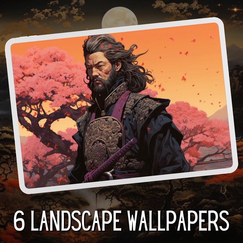 12 Male Japanese Samurai Wallpaper Bundle Wallpaper Clipart Desktop ...