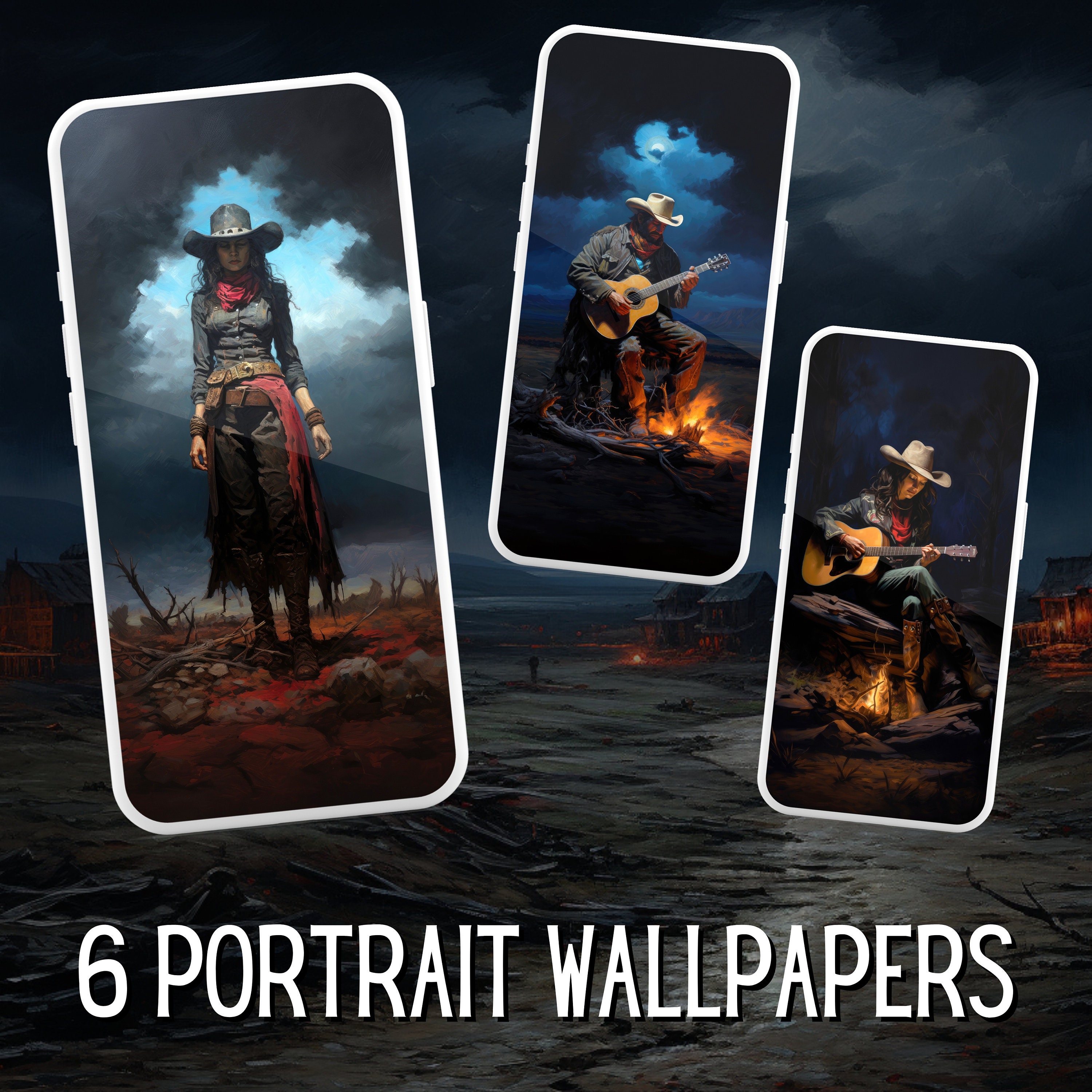 12 Dark Wild West Wallpaper Bundle Landscape Wallpaper Desktop ...