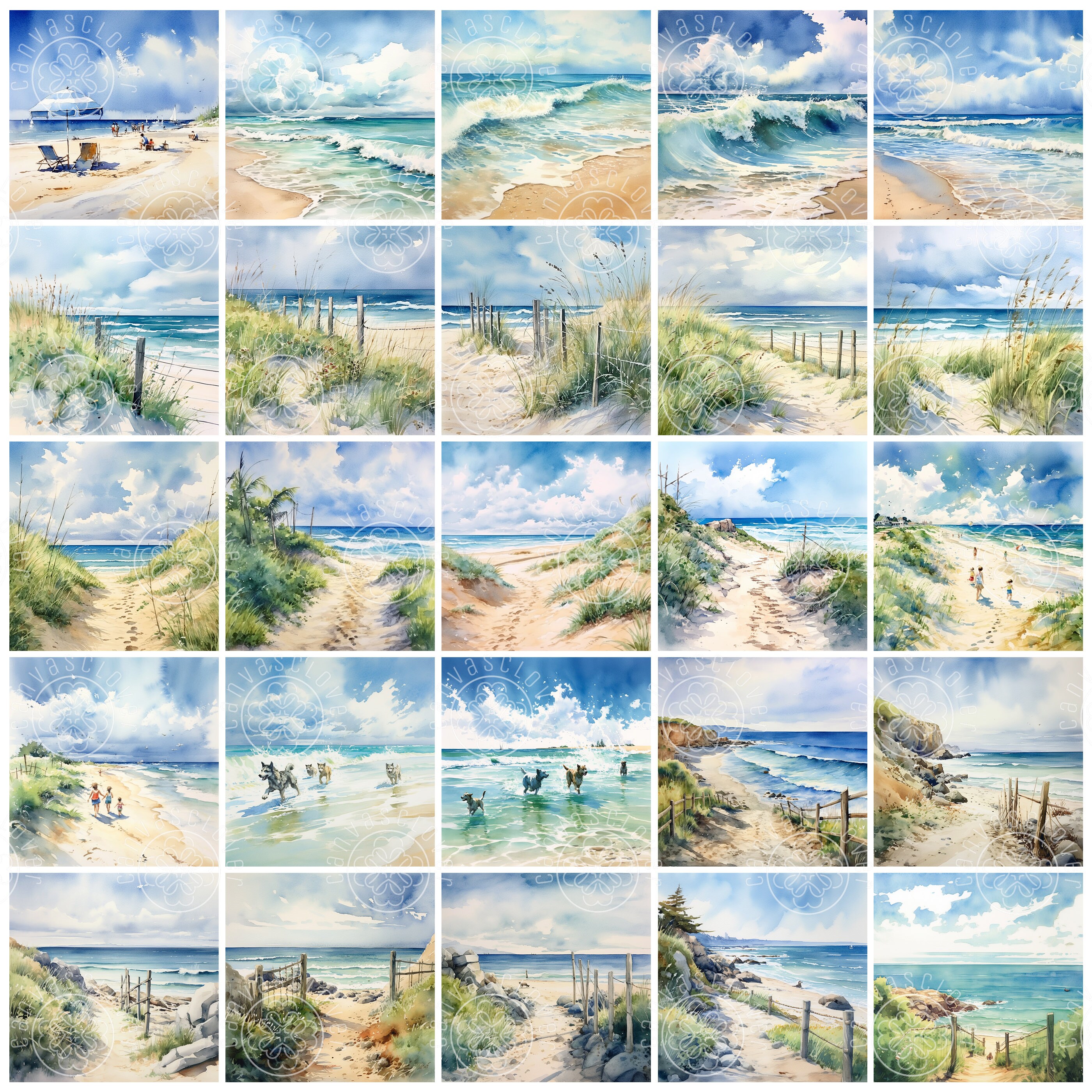 50 Ocean Clipart Bundle Watercolor Seaside Digital Art - Etsy