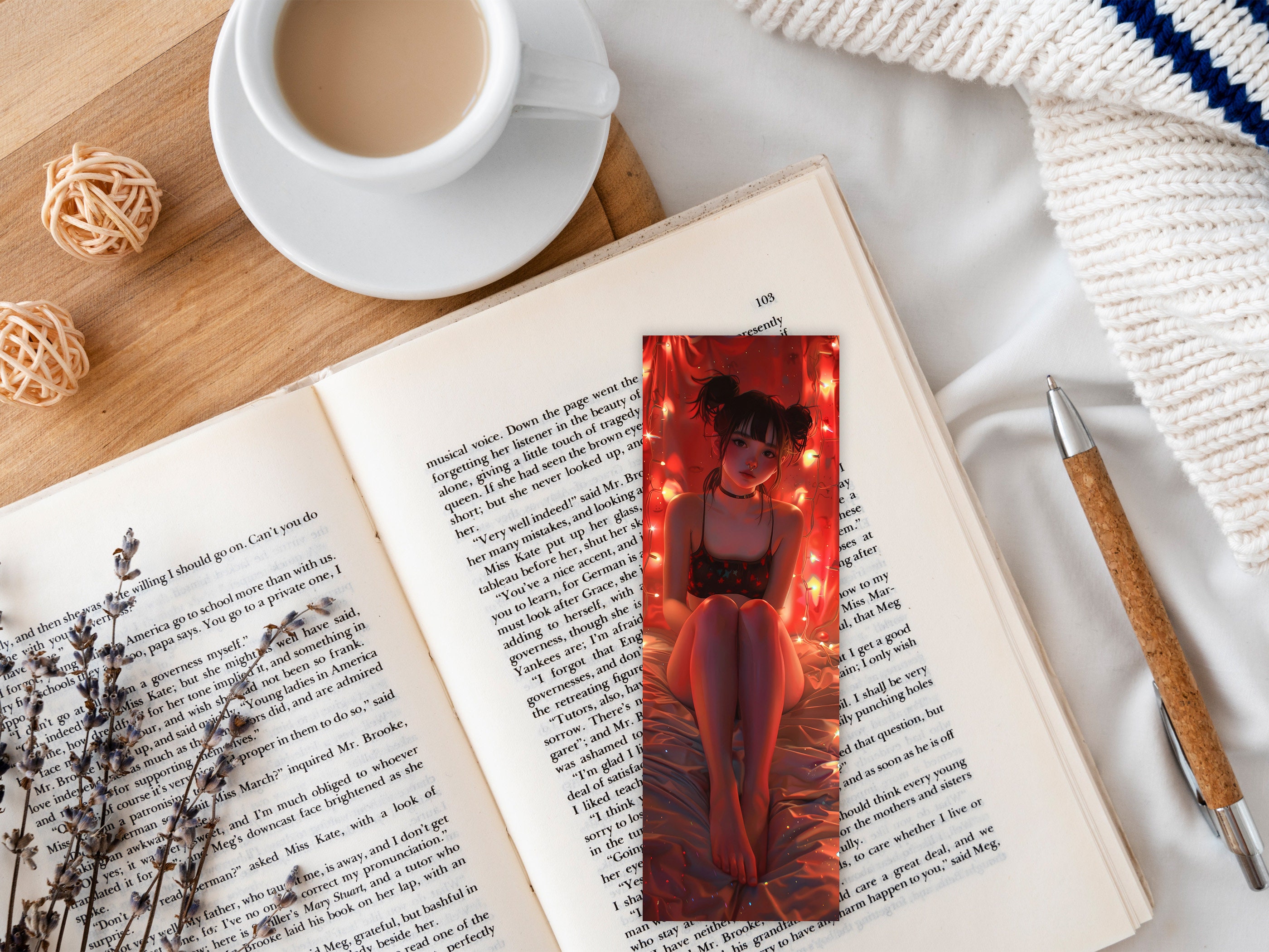 20 Cute Anime Girls Bookmark Bundle, Sublimation Design, Watercolor ...