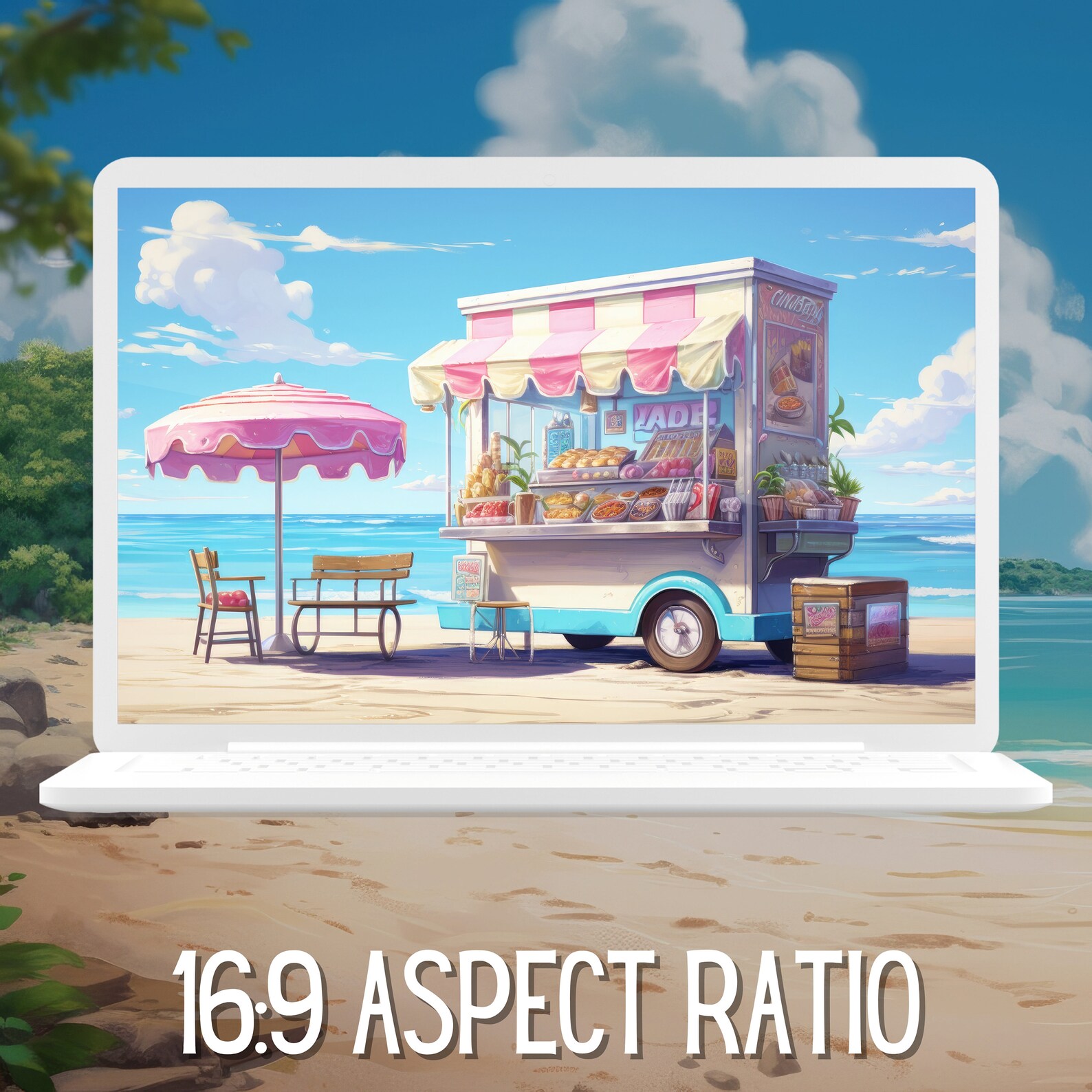 12 Summer Beach Wallpaper Bundle, Ocean Wallpaper, Desktop Wallpaper ...