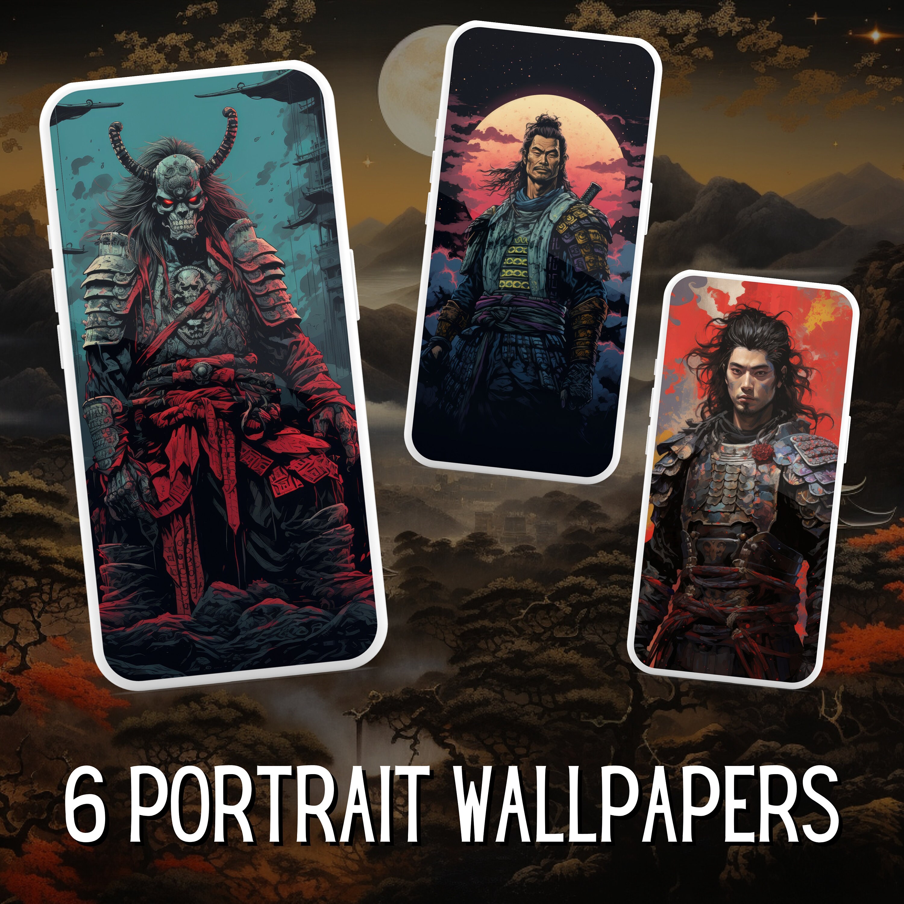 12 Male Japanese Samurai Wallpaper Bundle Wallpaper Clipart Desktop ...