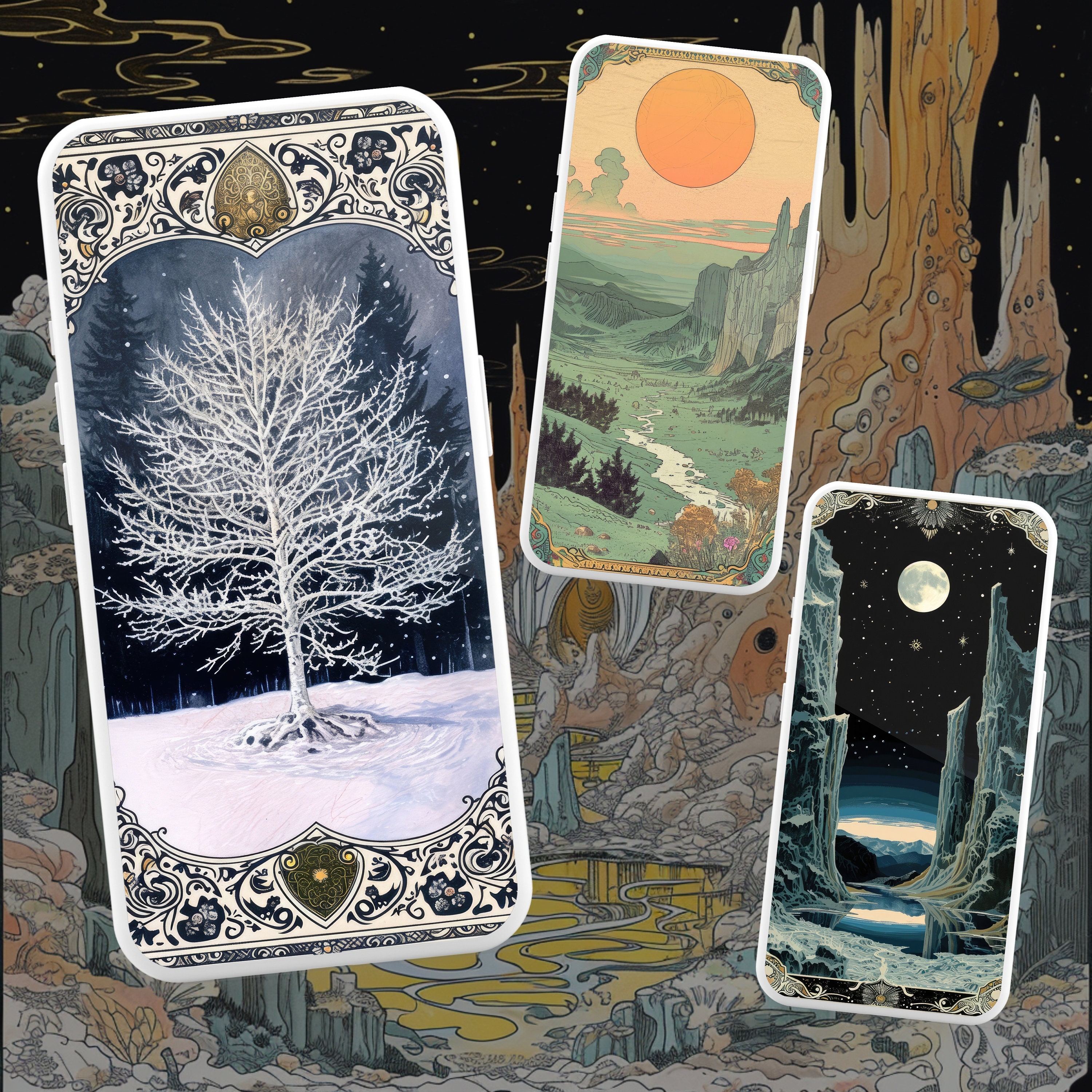 20 Tarot Card Landscape Wallpaper Bundle Tarot Themed Style 4K ...
