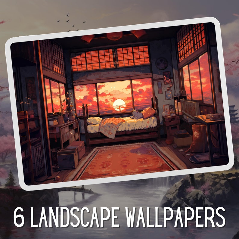 12 Cute 8-bit Kawaii Bedrooms Wallpaper Bundle, 8-bit Clipart, Desktop ...